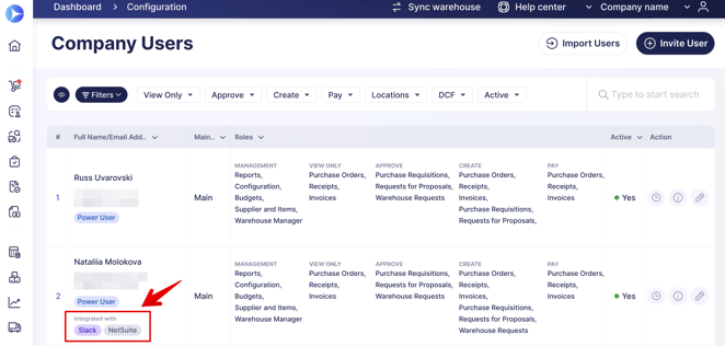 Integration with Slack